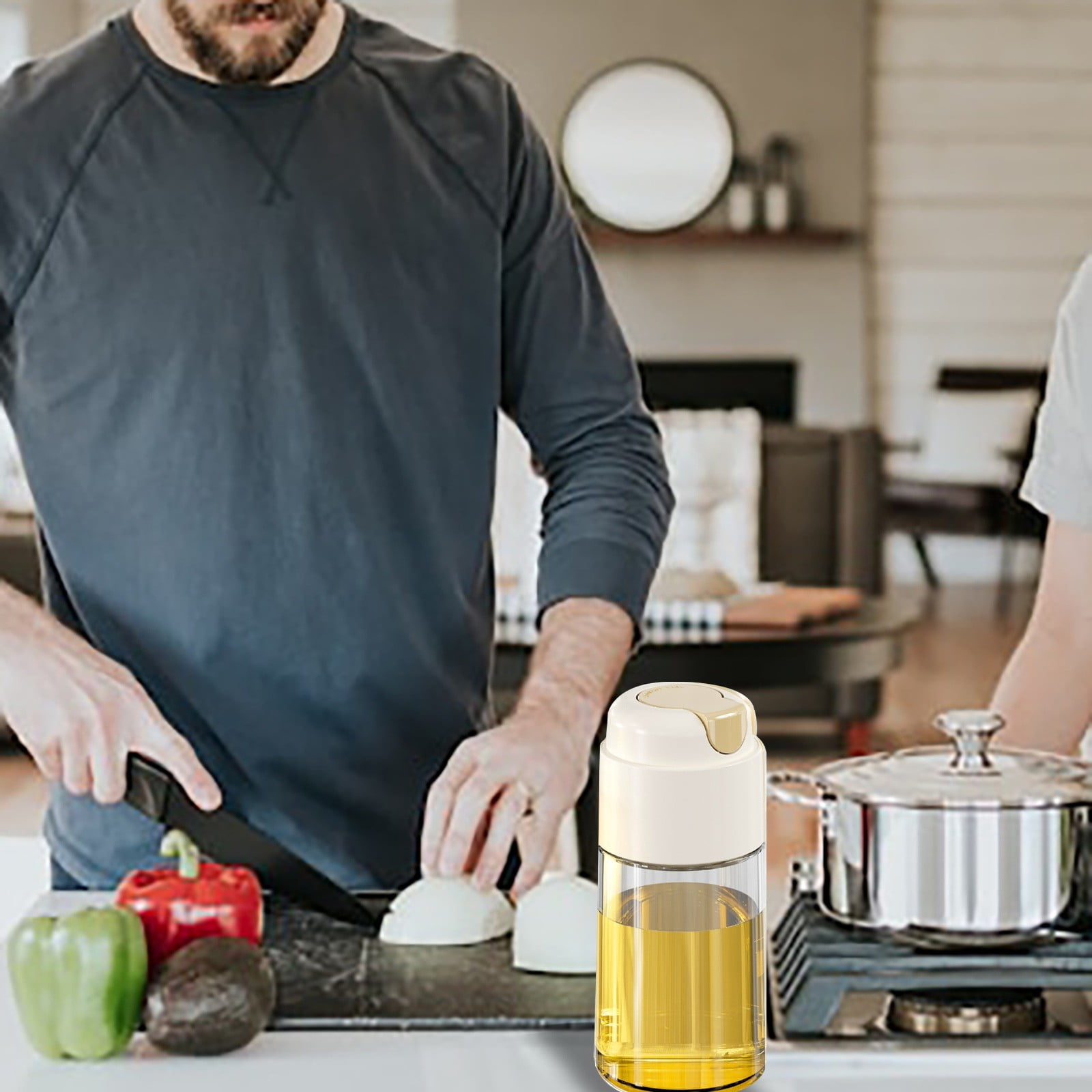 Automatic Sealing Glass Oil Dispenser Kitchen Bottle For Cooking Oil ...