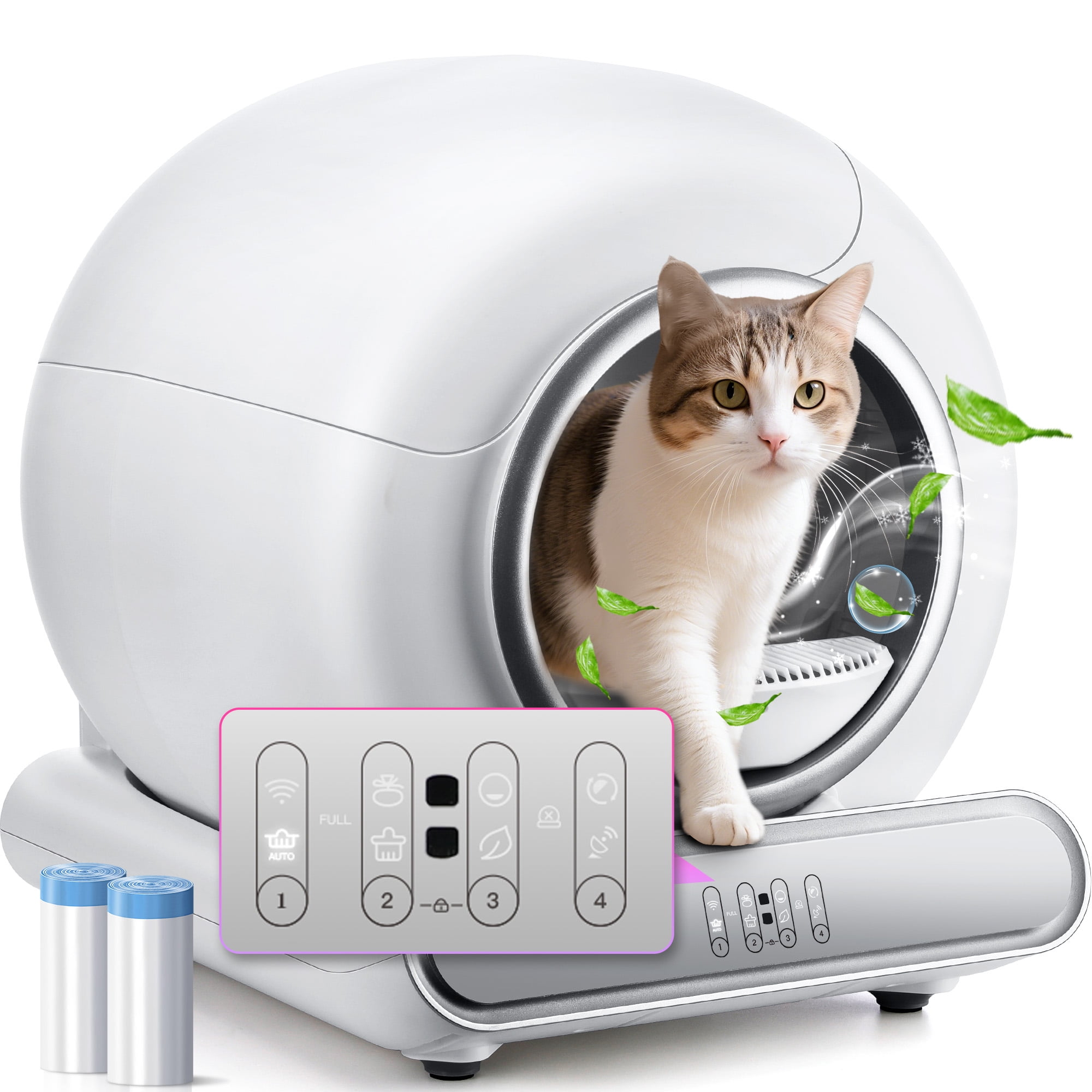 Automatic Self Cleaning Litter Box for Multiple Cats, Scoop-Free ...