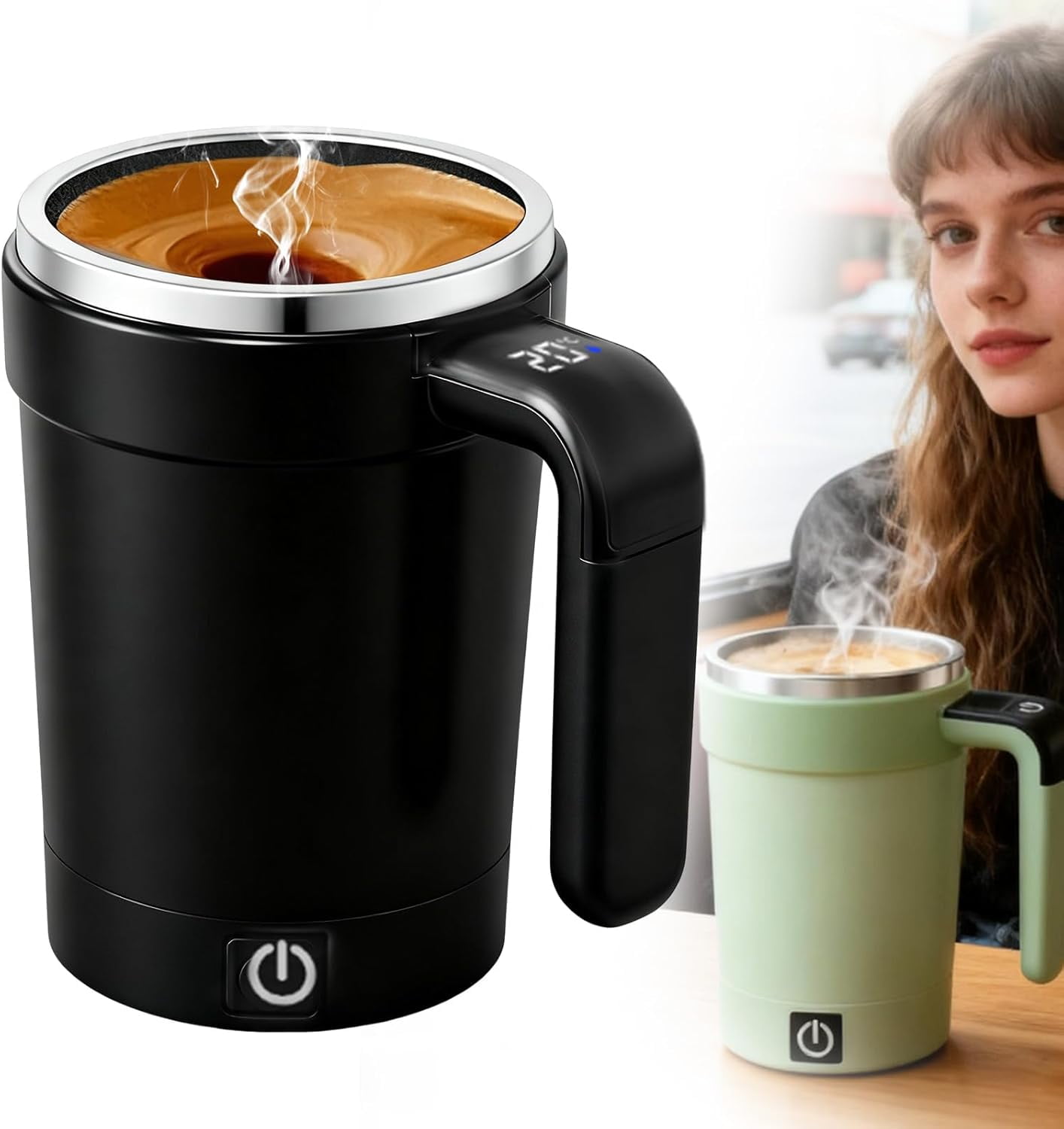Automatic Self Stirring Coffee Mug,13oz Electric Magnetic Stirrer Mug ...