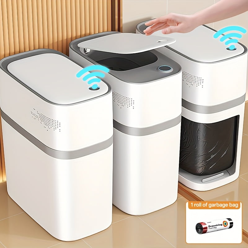 Automatic Sensor Trash Can - 2-Pack Touchless 4-Gallon Motion Sensor ...