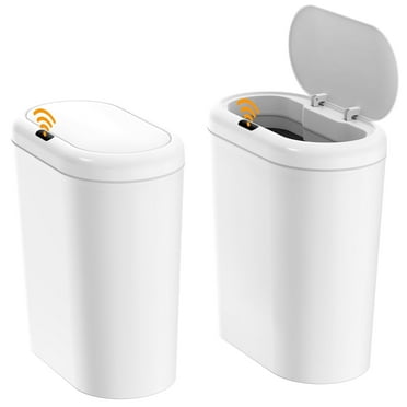 2 Pack 2.2 Gallon Bathroom Trash Cans With Lid Touchless Automatic ...
