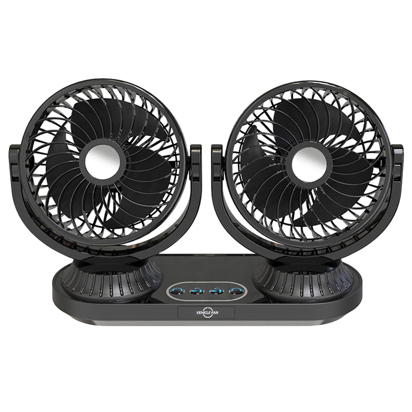 Automatic Shaking Head Car Mounted Fan 12V 24V Dual Fan Heads Powerful ...