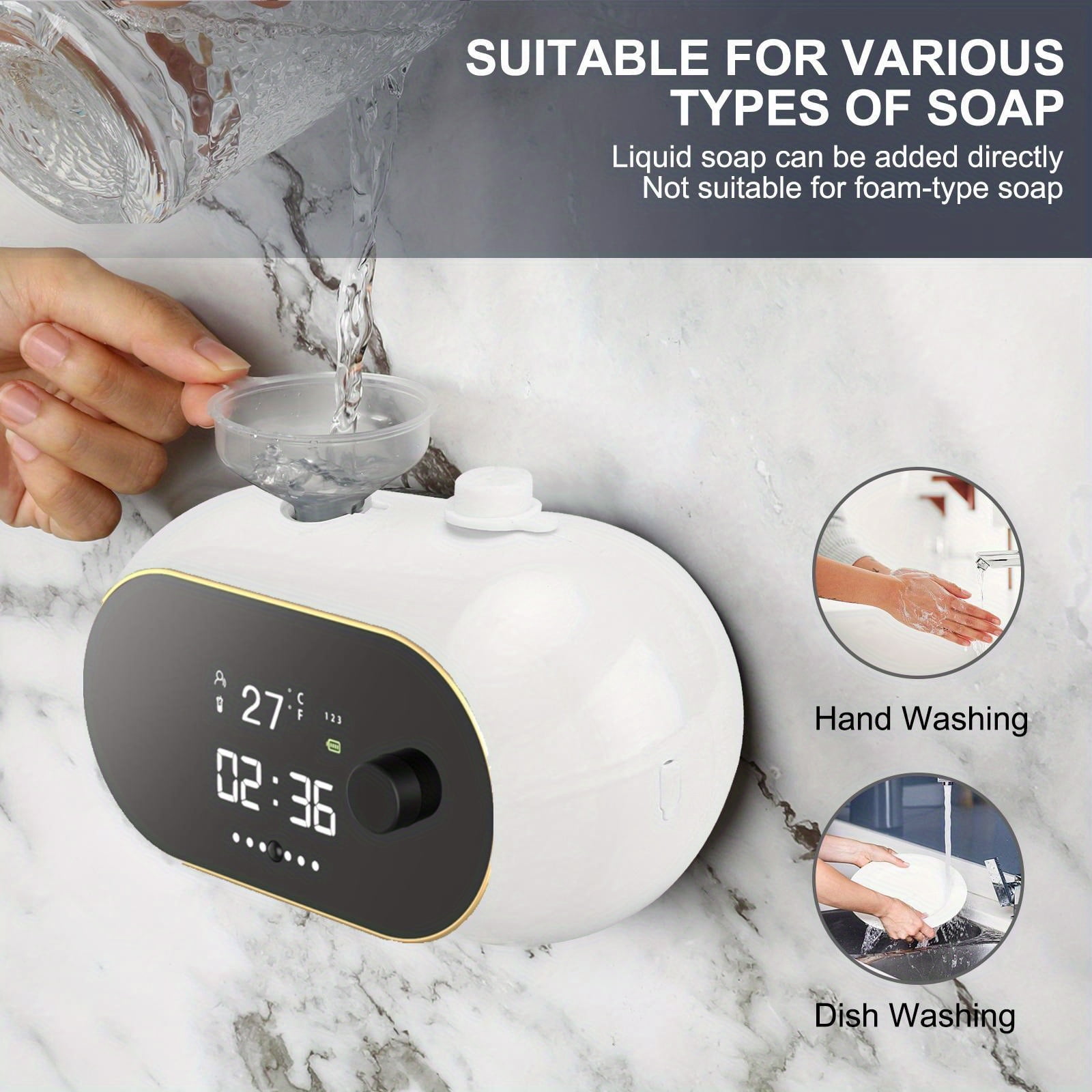 Automatic Soap Dispenser Liquid Bathroom: Human body sensing Wall Mount ...