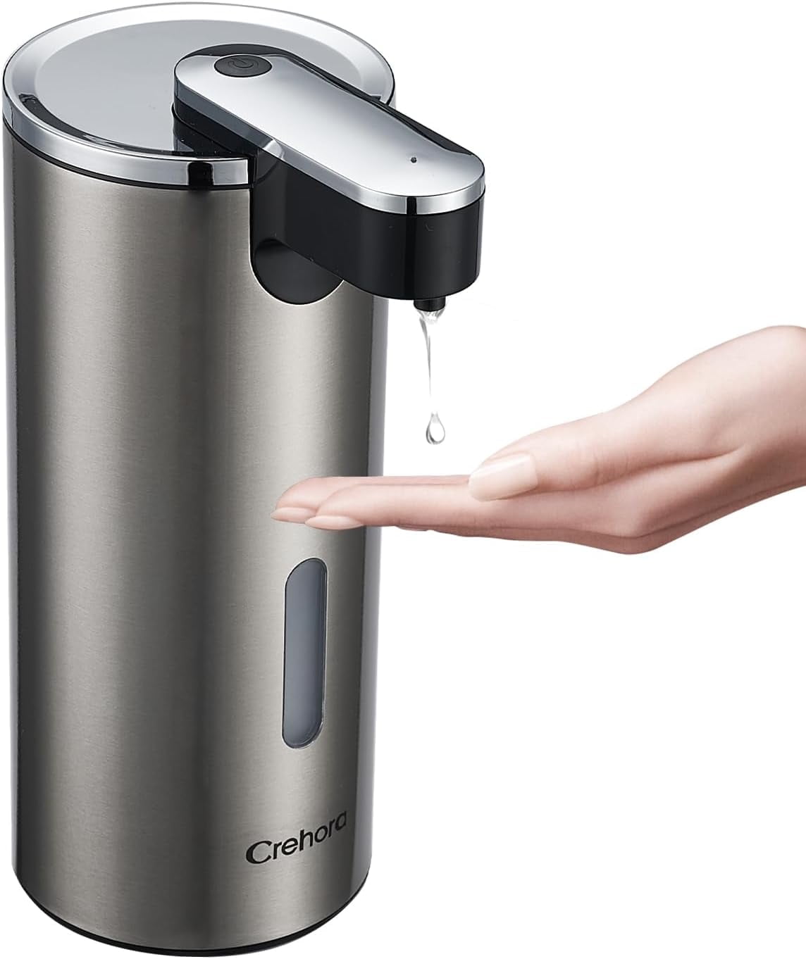 Crehora Automatic Touchless Soap Dispenser 340ml with 3 Adjustable Volume Infrared Sensor for ...