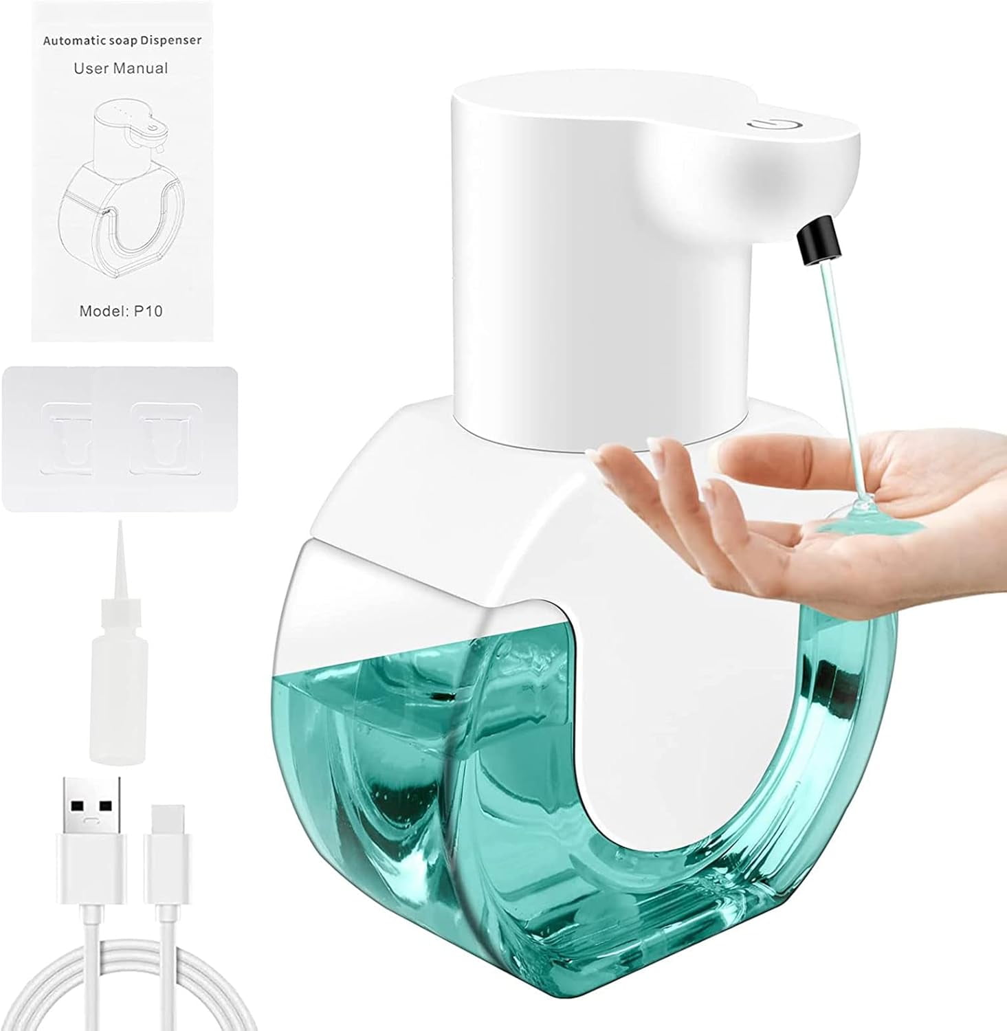 Automatic Soap Dispenser, USB Rechargeable Liquid Hand Soap Dispenser Pump 420ml/14.82OZ ...