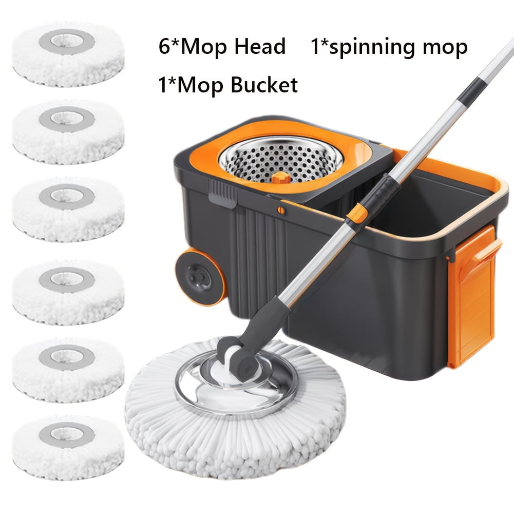 Automatic Spin Mop for Home Cleaning, Featuring 6 Replacement Heads, an ...
