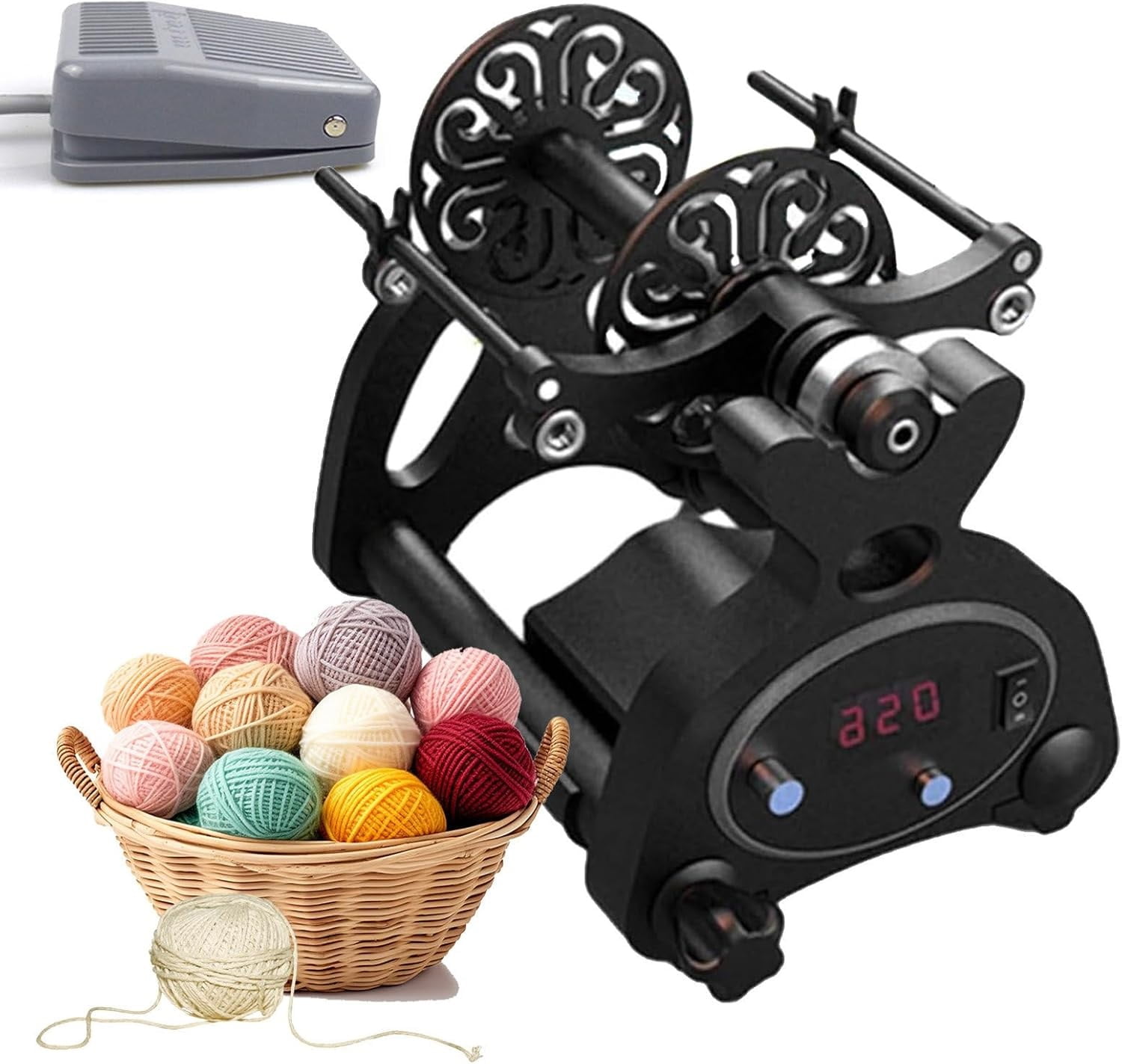 Automatic Spinning Wheel with Adjustable Speed-Stepless Adjustment,Mini ...