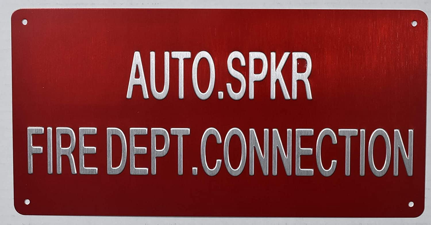 Automatic Sprinkler FIRE Department Connection Sign (Raised Letter ...