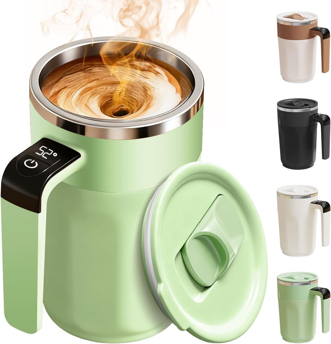 Automatic Stirring Coffee Cup with Temperature Display, Rechargeable ...