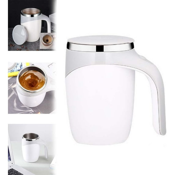 Automatic Stirring Coffee Cups, Auto Stir Coffee Mug Mug-Mixer Coffee Cup Warmer with Handle ...
