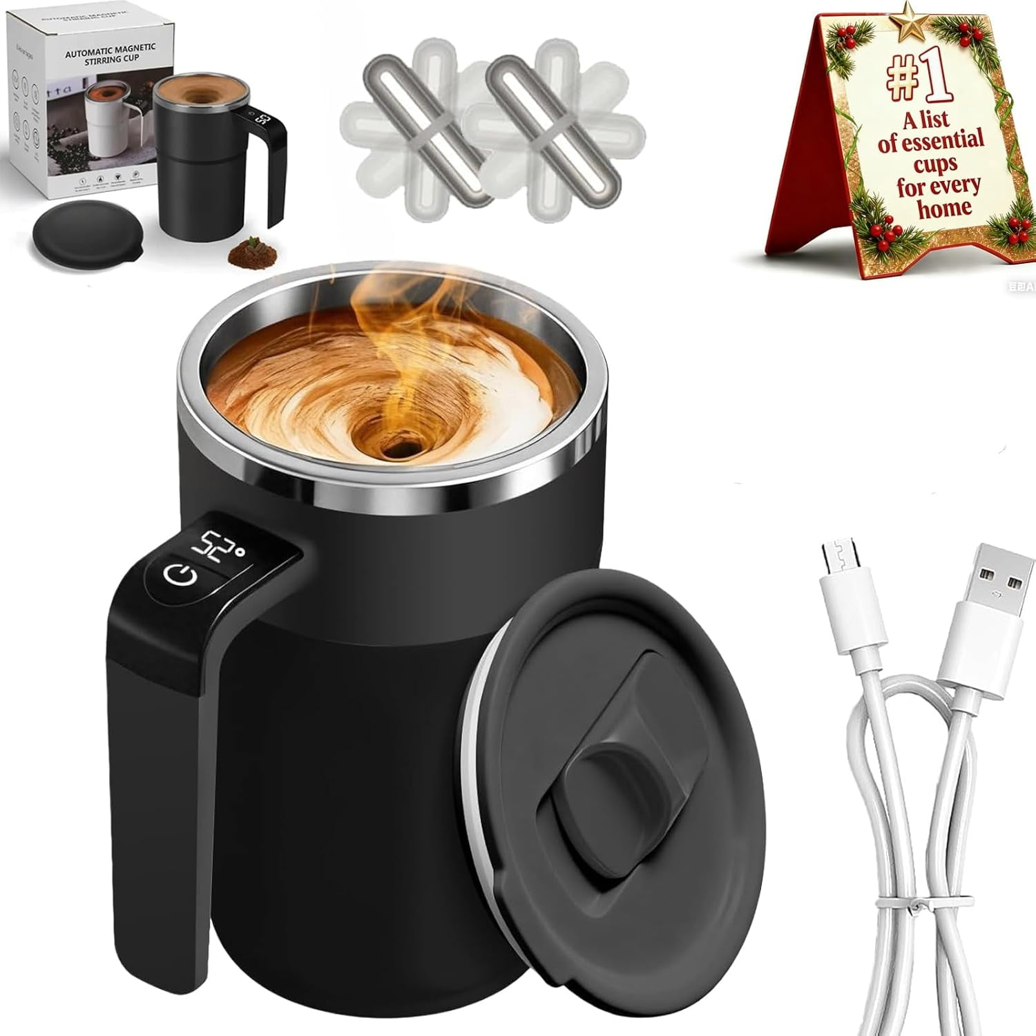 Automatic Stirring Coffee Mug, Magnetic Self Stirring Coffee Mug ...