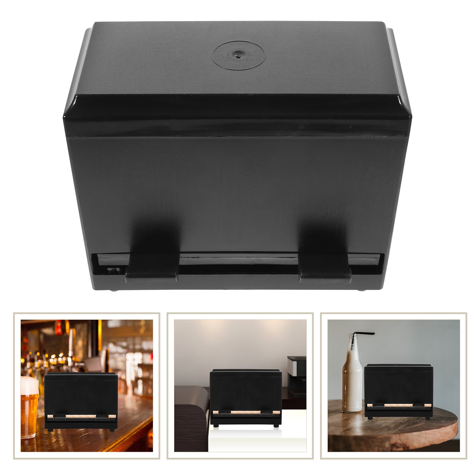 FRCOLOR Push Type Automatic Straw Box Straw Storage Organizer Brown ...