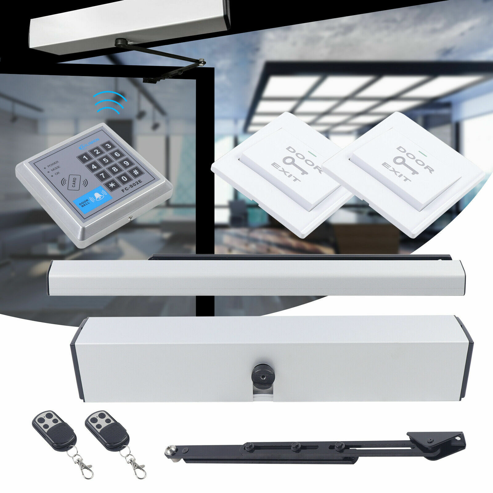 Automatic Swing Door Opener + Remote Control Hotel Office Handicap Door ...