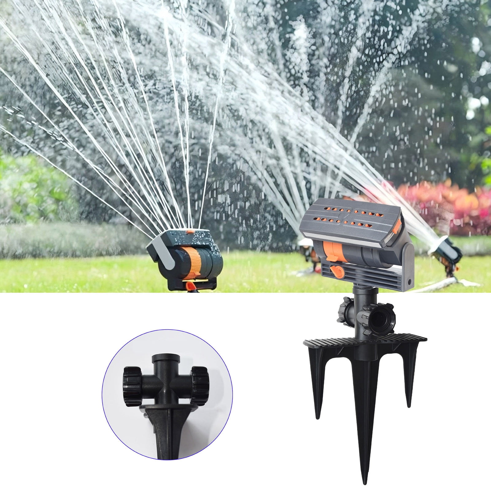 Automatic Swinging Sprinkler + Triangle Plug, Upgraded Adjustable Range ...