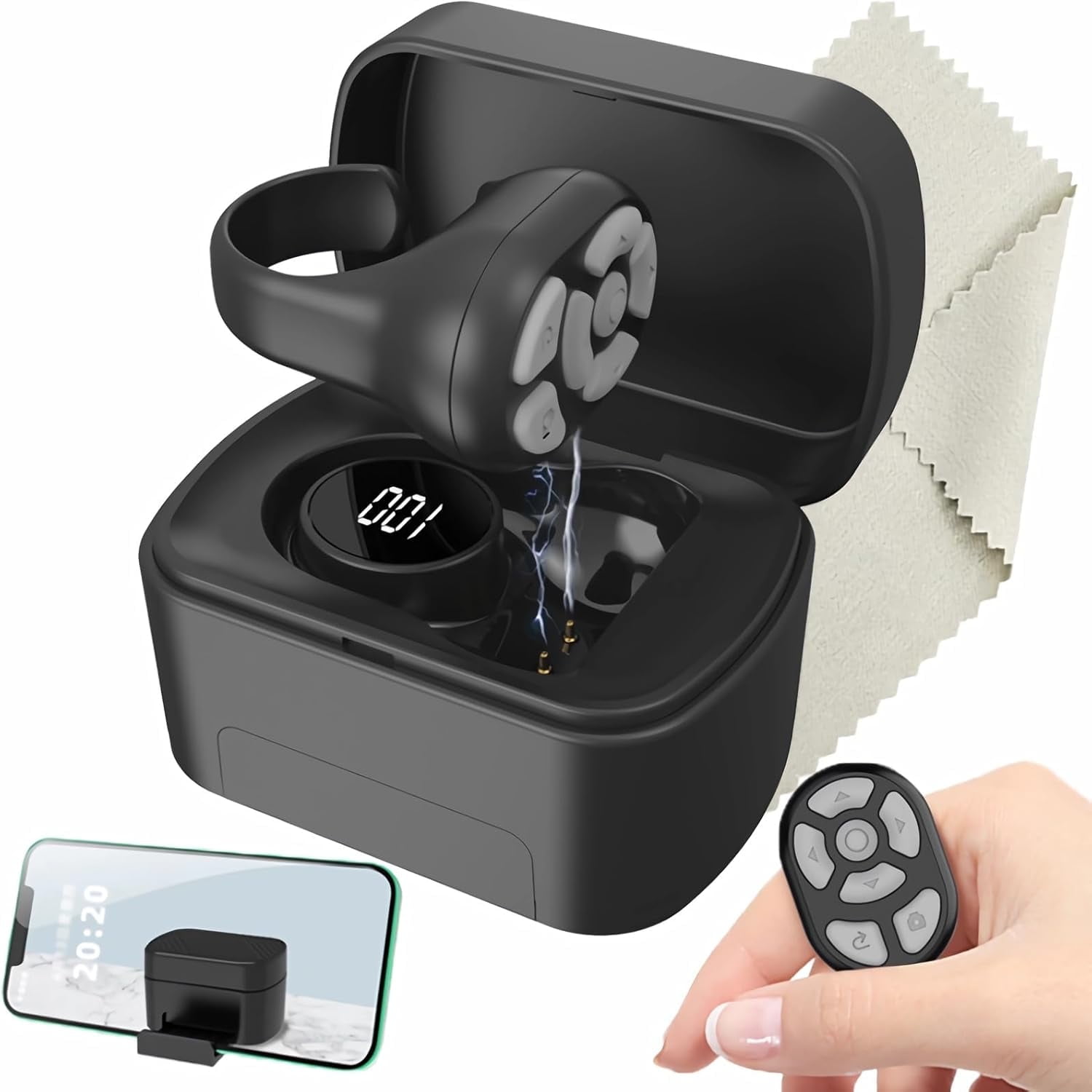 Automatic TikTok Scrolling Ring, Bluetooth Remote Clicker, Smart Ring ...