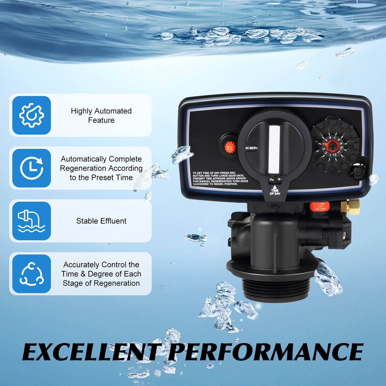 Automatic Time Clock Control Valve Fit For Water Filter Softener Resin ...