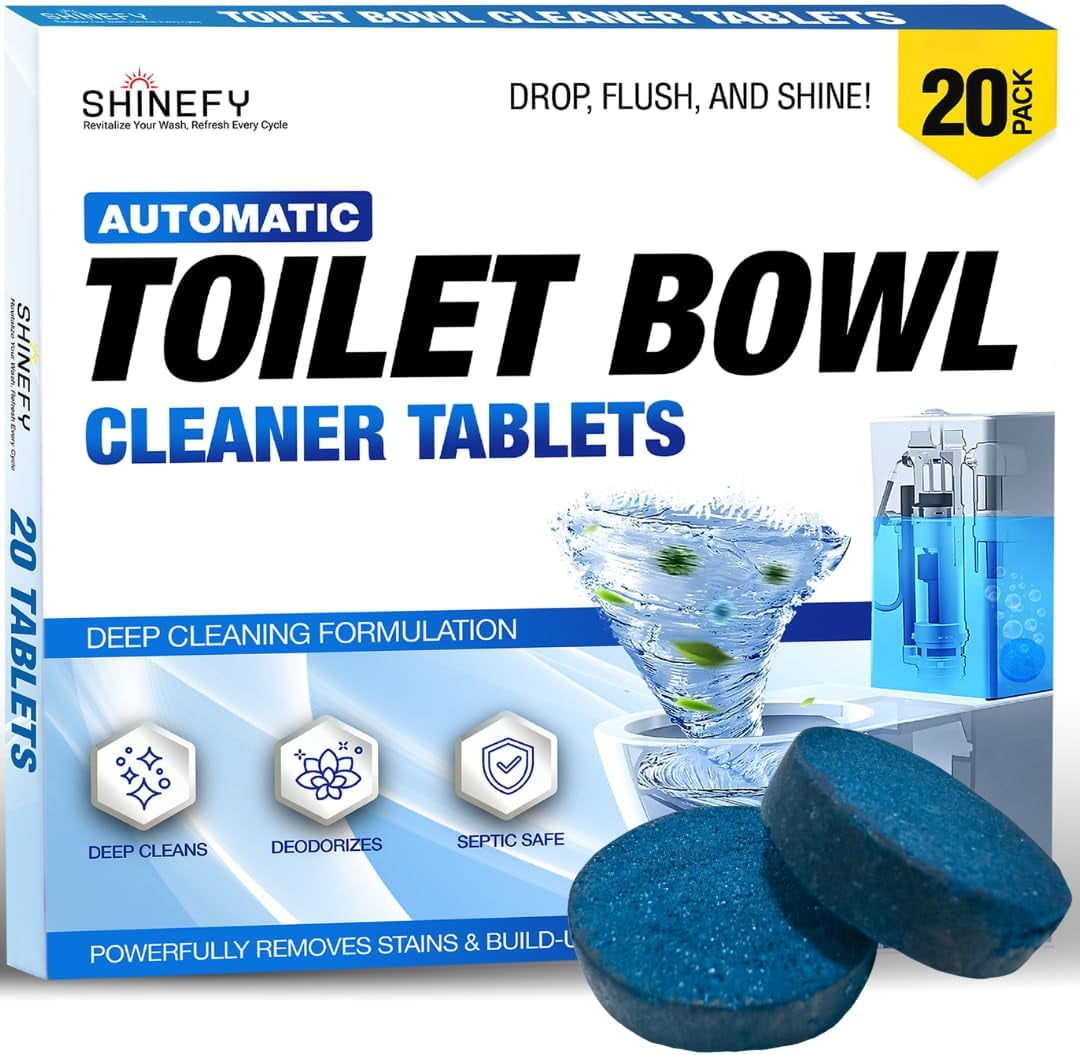 Automatic Toilet Bowl Cleaner Tablets – 20 Tabs - Blue Gel Toilet Tank ...