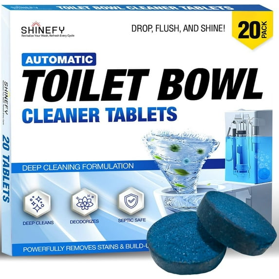 Automatic Toilet Bowl Cleaner Tablets – 20 Tabs - Blue Gel Toilet Tank ...