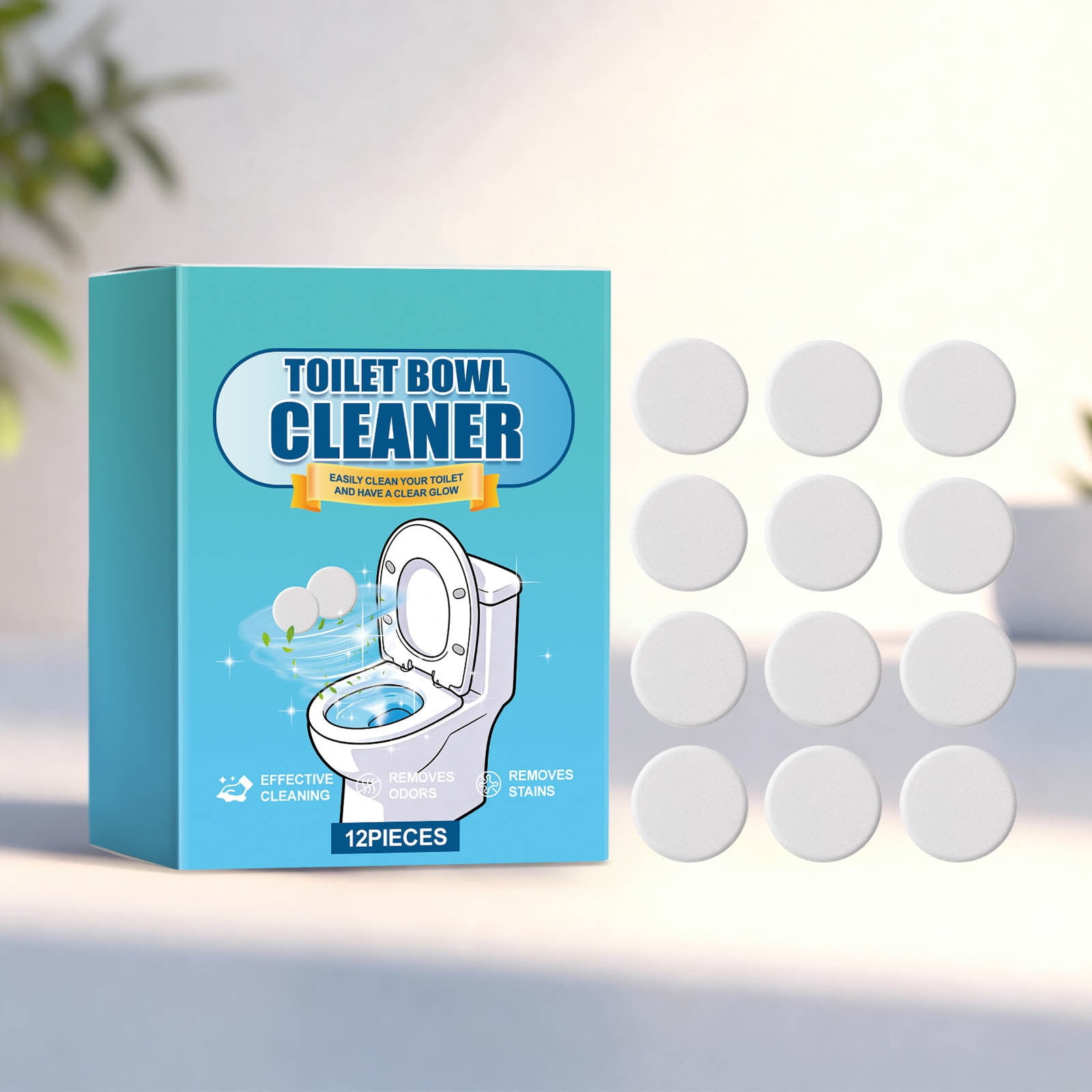 Automatic Toilet Bowl Cleaner and Freshener, 12 Pcs/Box,Clean Bathroom ...