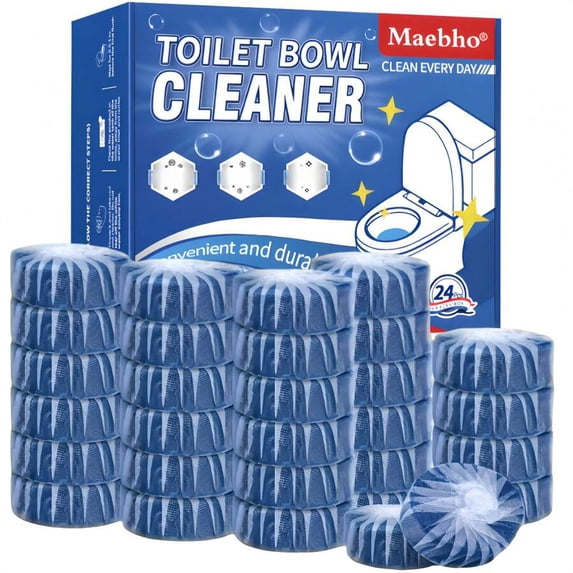 Automatic Toilet Cleaner Tablets 24ct, Long-Lasting Bleach Deodorizer ...