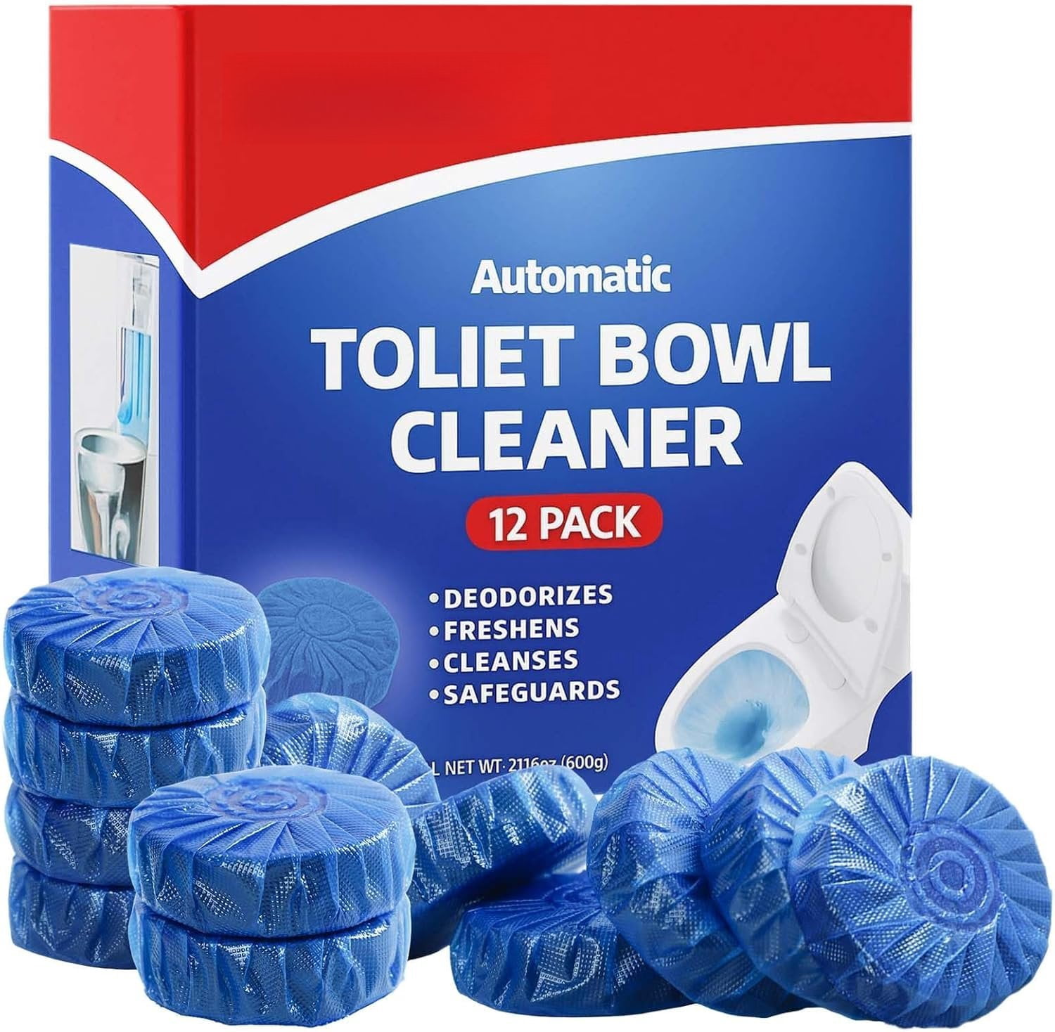 Automatic Toilet Cleaner Tablets, Septic Tank Safe, Removes Hard Water ...