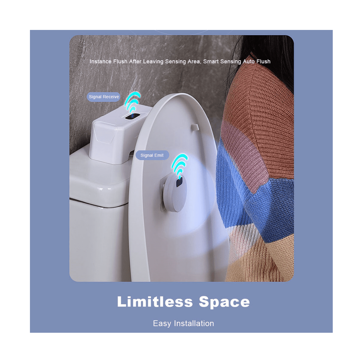 Automatic Toilet Flush Button+Wireless Transmitter Toilet Flusher ...