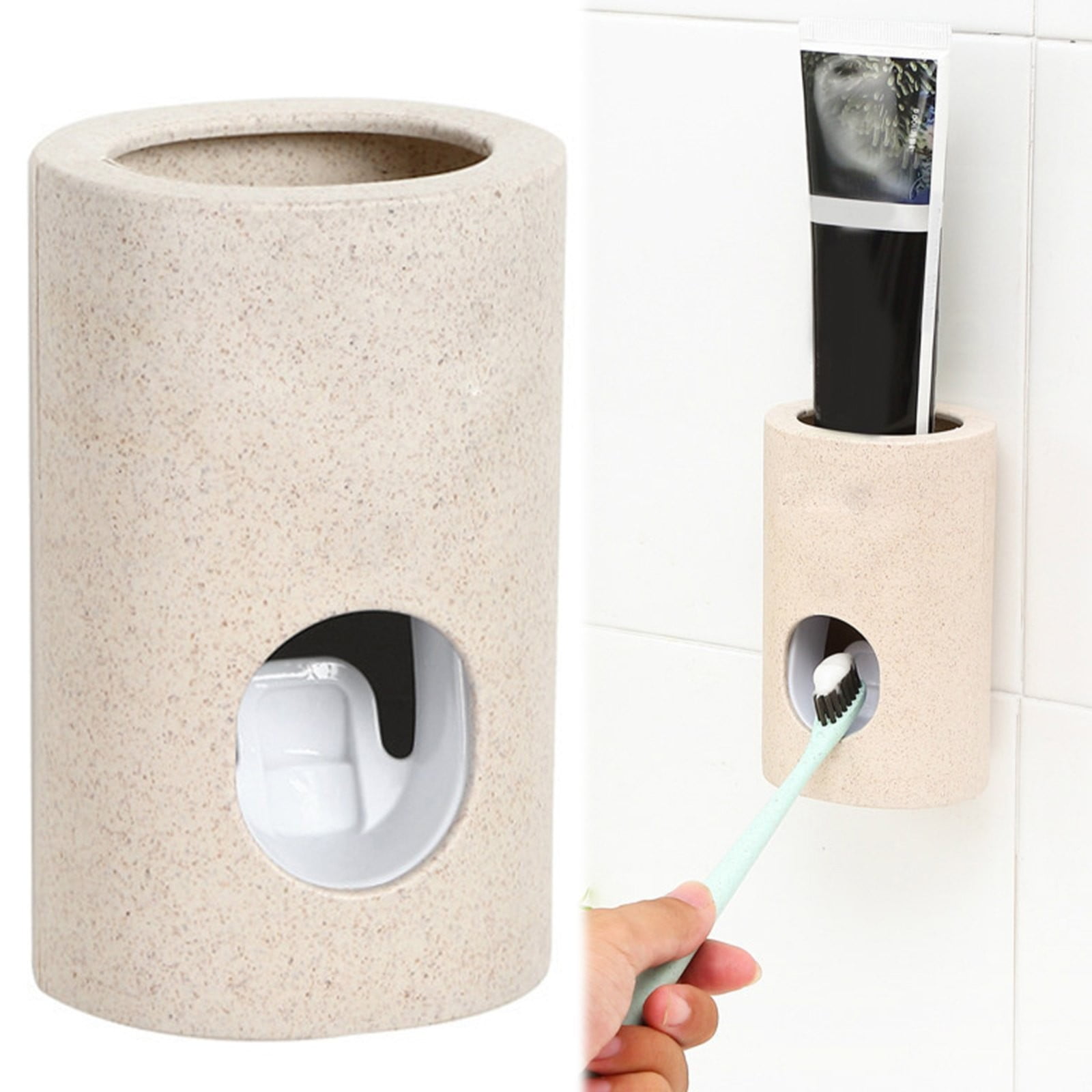 Automatic Toothpaste Dispenser Dust-Proof Toothbrush Holder Wall Mount ...
