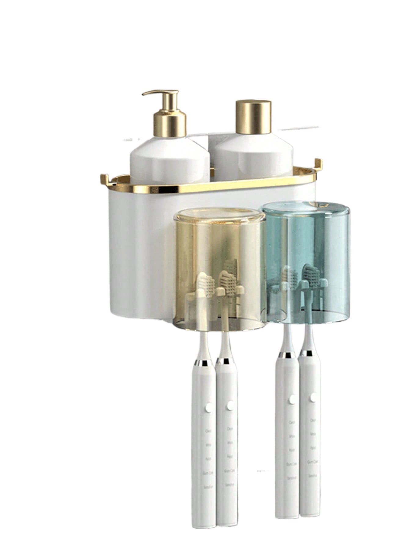 Automatic Toothpaste Dispenser Set, No-Drill Wall Mounted Organizer ...