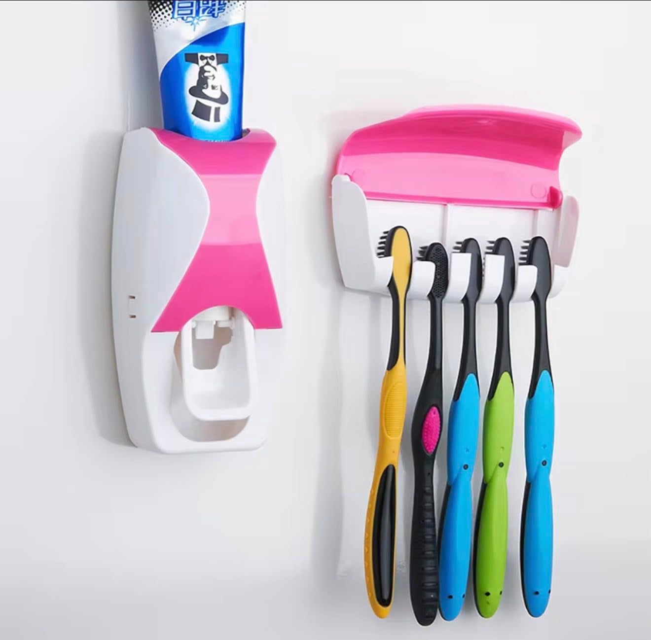 Automatic Toothpaste Dispenser with 5 Slot Toothbrush Holder, Wall ...