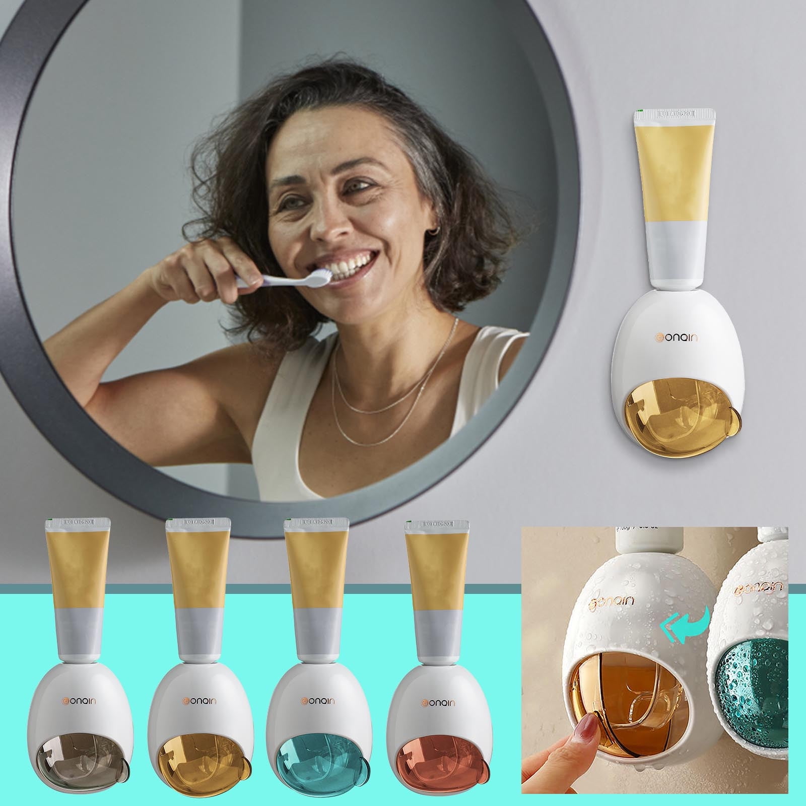 Automatic Toothpaste Squeezer, Wall Mounted Holder, Non Perforated ...