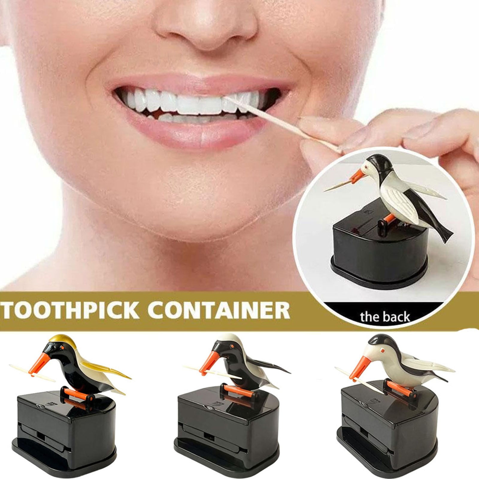 Automatic Toothpick Dispenser with Press-to-Eject Function - Compact ...