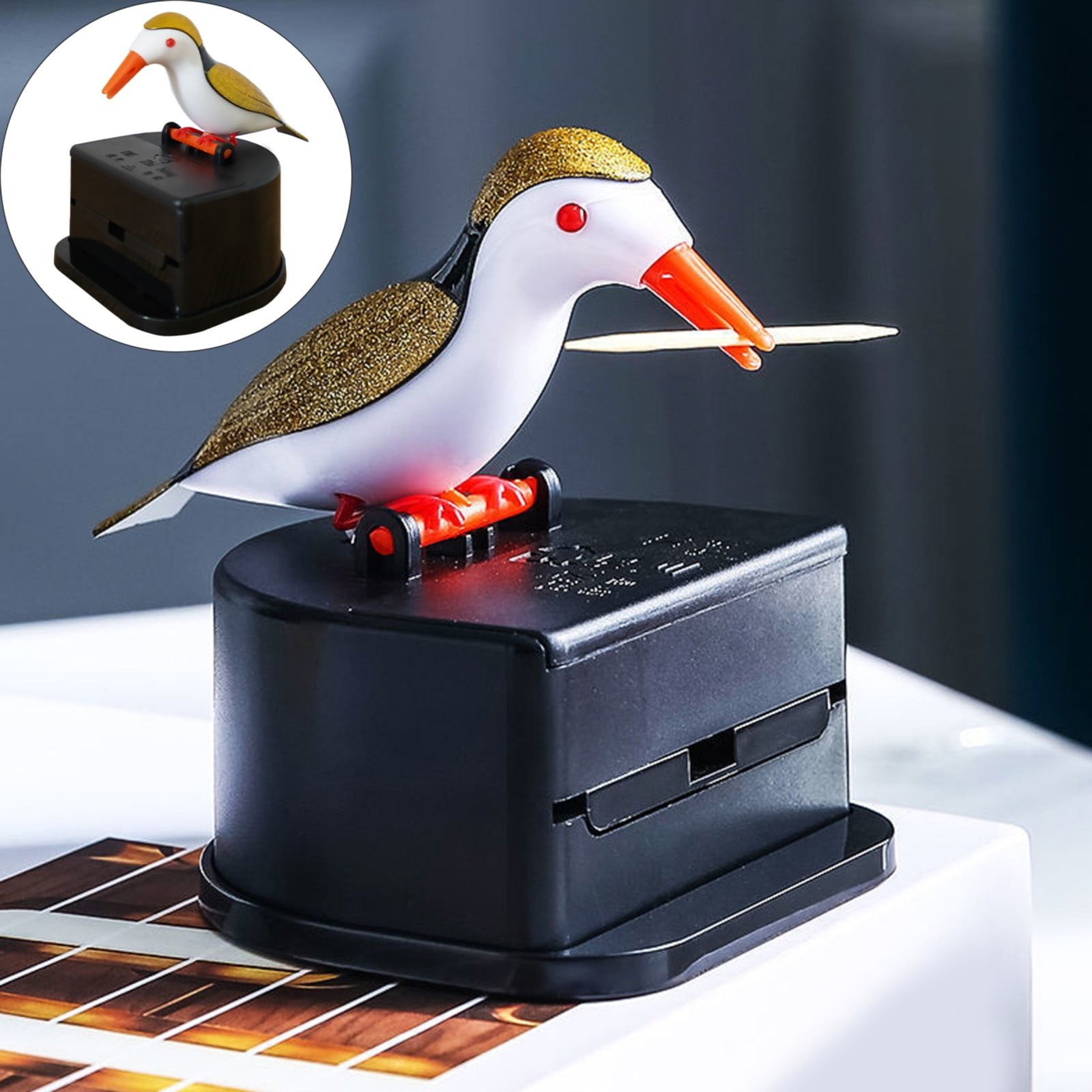 Automatic Toothpick Dispenser Type Bird Toothpick Holder Funny Portable ...
