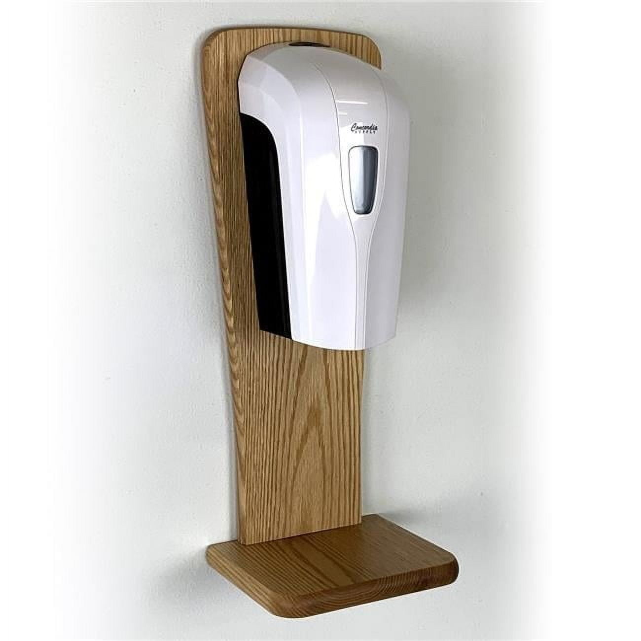 Automatic Touchless Gel Hand Sanitizer Dispenser on Oak Wall Mount Rack ...