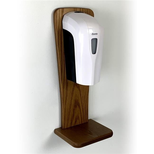 Automatic Touchless Gel Hand Sanitizer Dispenser on Oak Wall Mount Rack ...