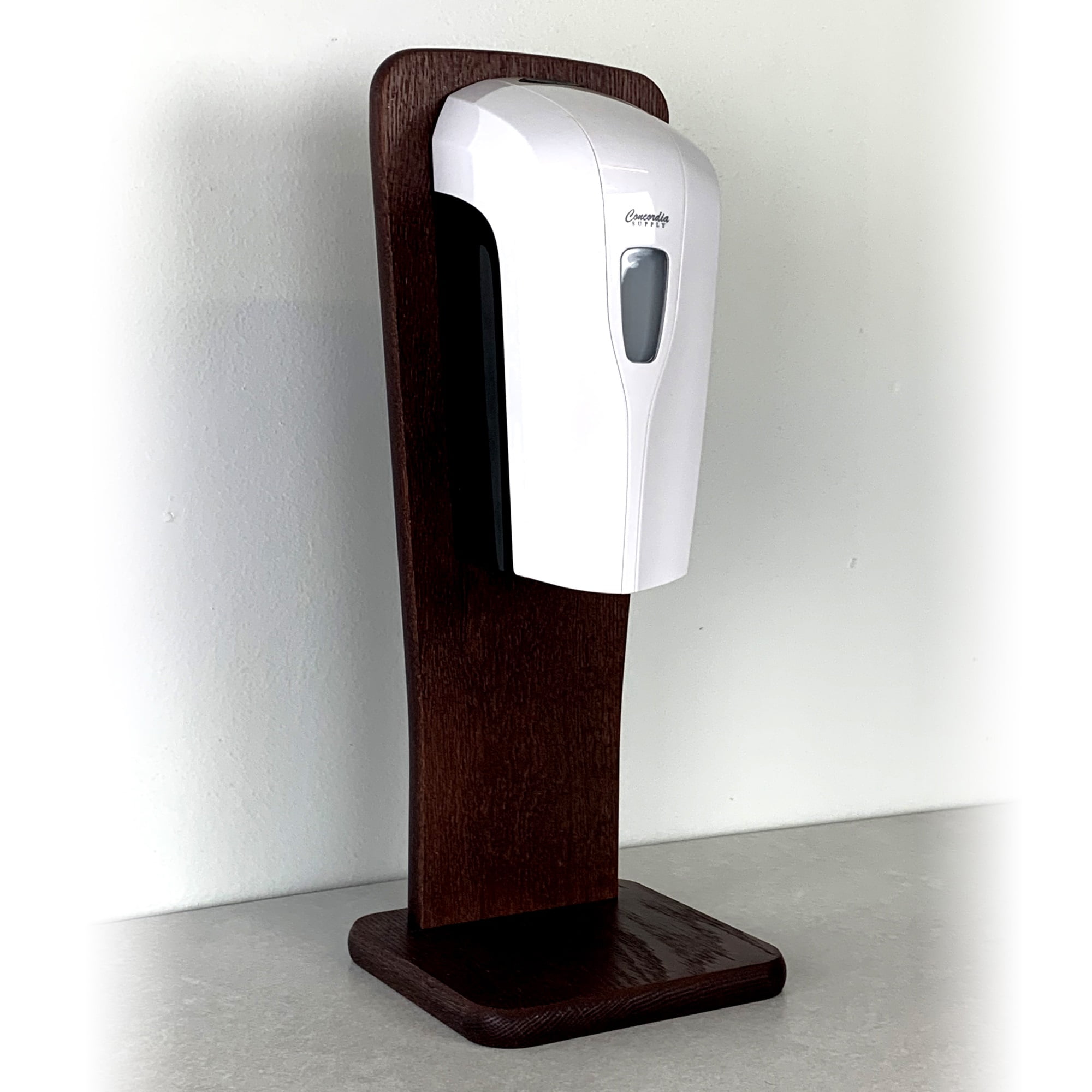 Automatic Touchless Gel Hand Sanitizer Dispenser on Wooden Mallet Oak ...