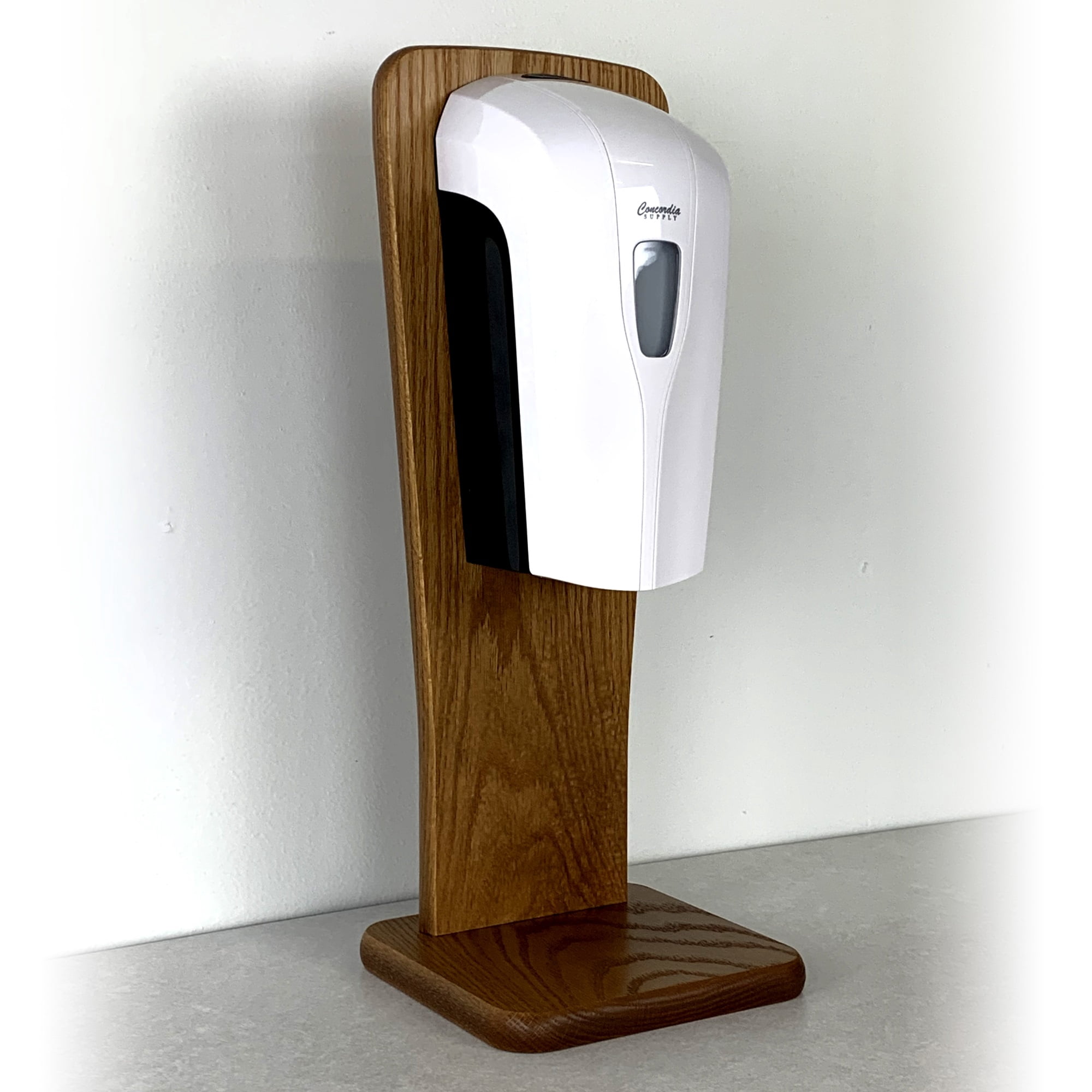 Automatic Touchless Gel Hand Sanitizer Dispenser on Wooden Mallet Oak ...