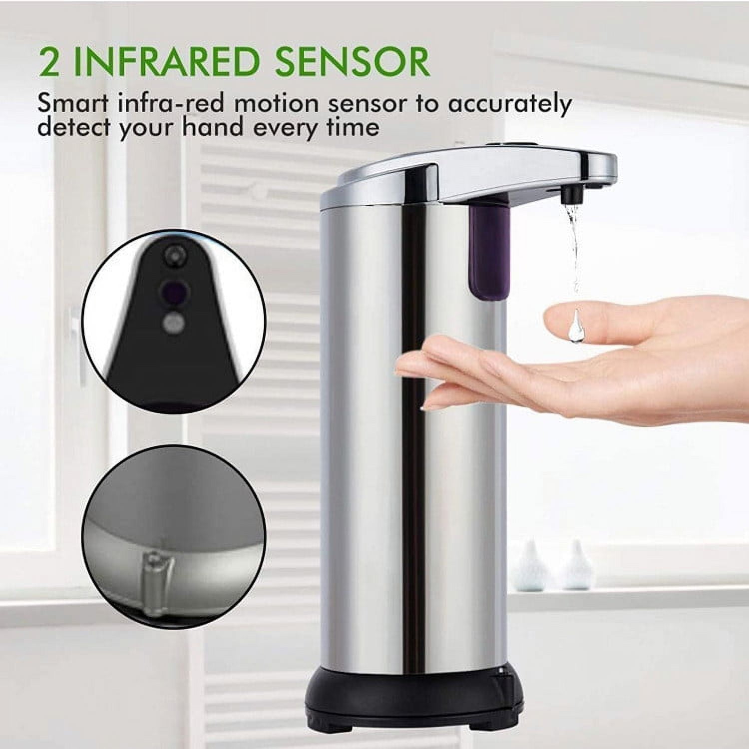Automatic Touchless Soap Dispenser - Adjustable Infrared Sensor ...