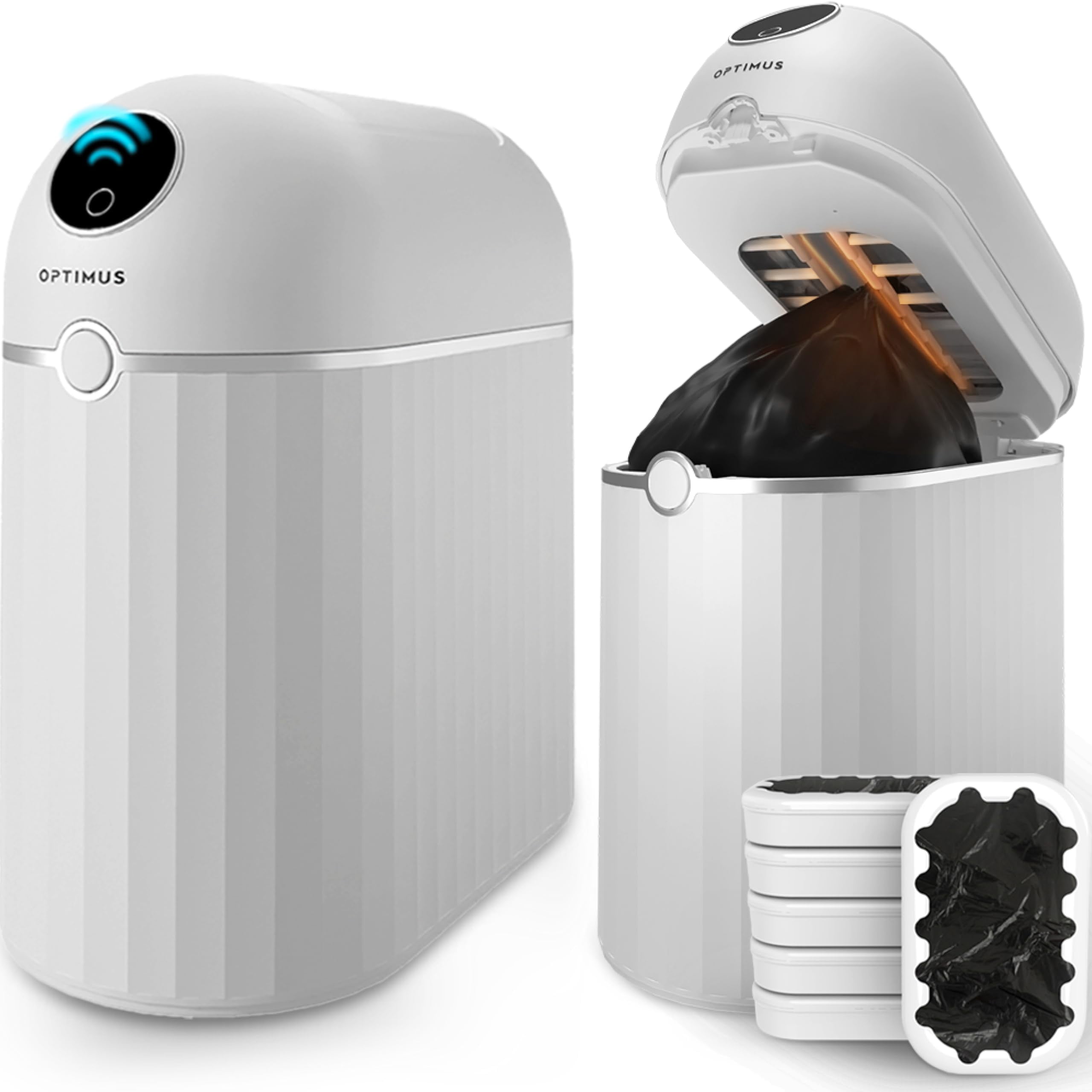 Automatic Touchless Trash Can with Motion Sensor, 6 Refill Bags, Self ...