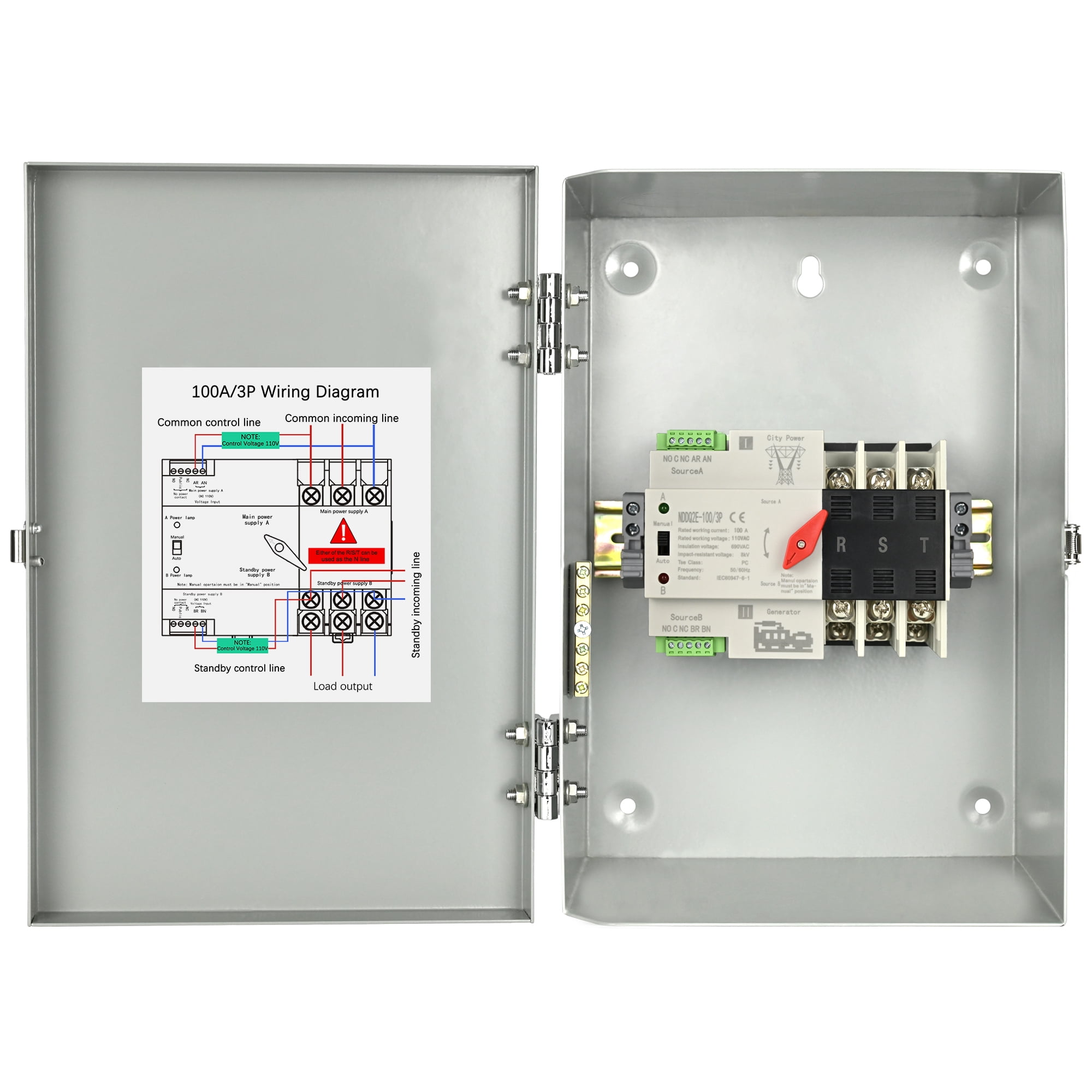 Automatic Transfer Switch,100 Amp Generator Transfer Switch,3P 4 Wires ...