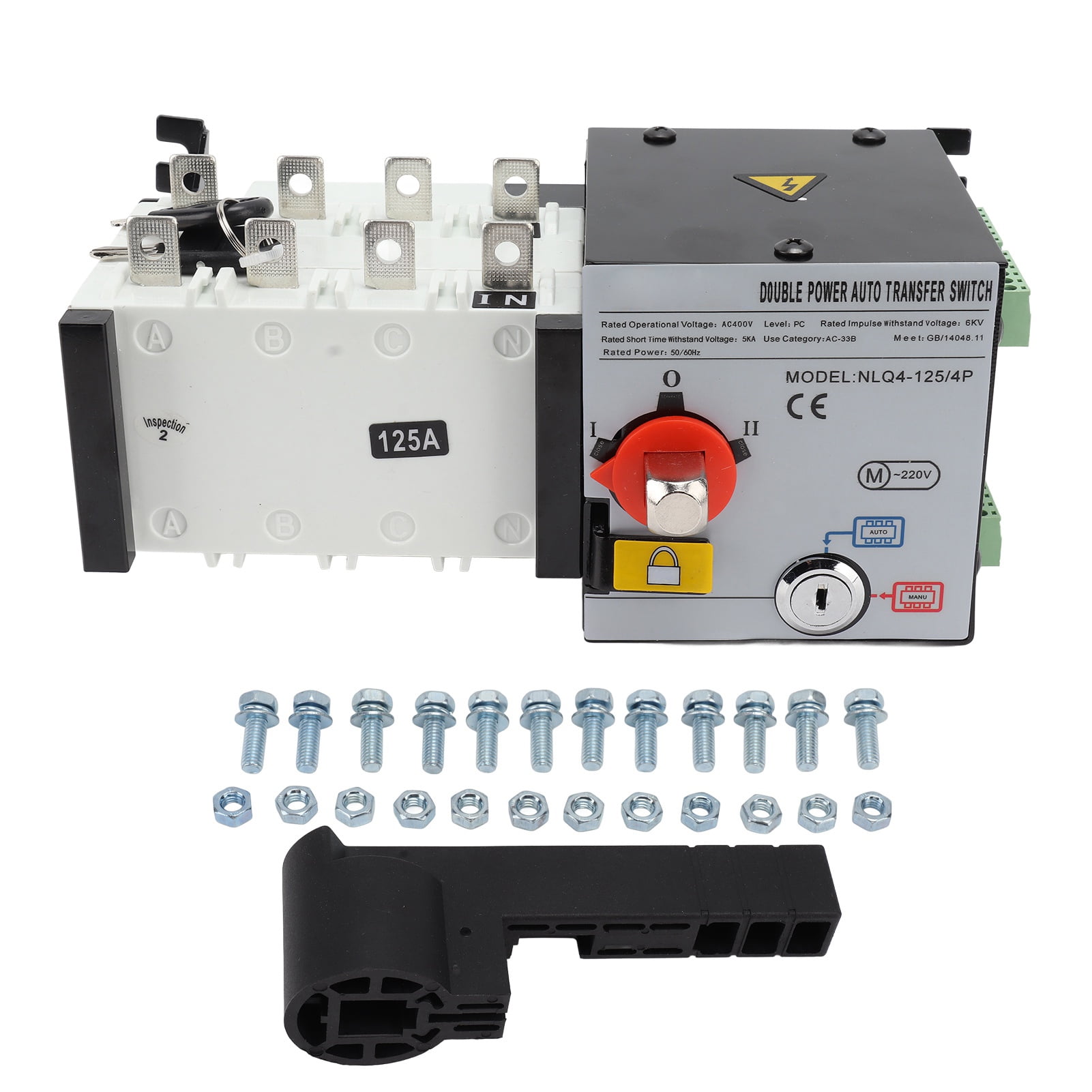 Automatic Transfer Switch, 2-in-1 Out Dual Power AC400V 125A, Generator ...