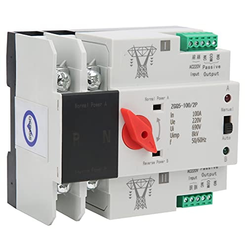 Automatic Transfer Switch 2P 220V Power Changeover Switch with Manual ...