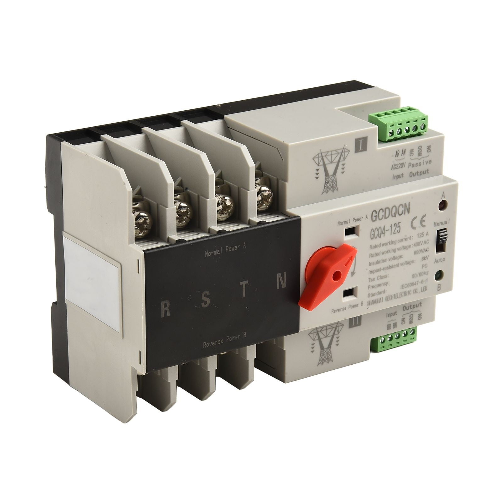 Automatic Transfer Switch Dual Power 4P 125A 50/60Hz Grid To Ac ...
