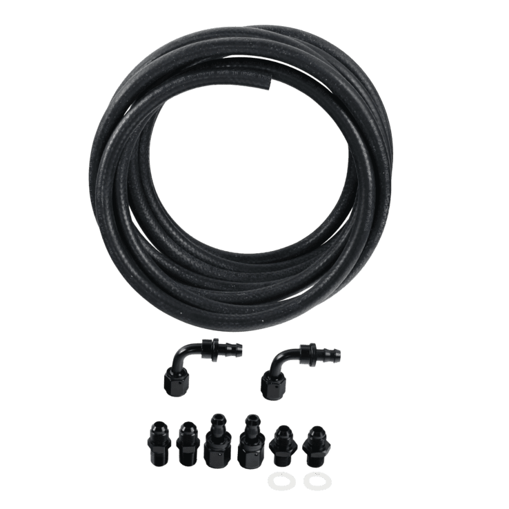 Automatic Transmission Cooler Line Kit for 4L60E 4L65E 6AN Black Steel ...