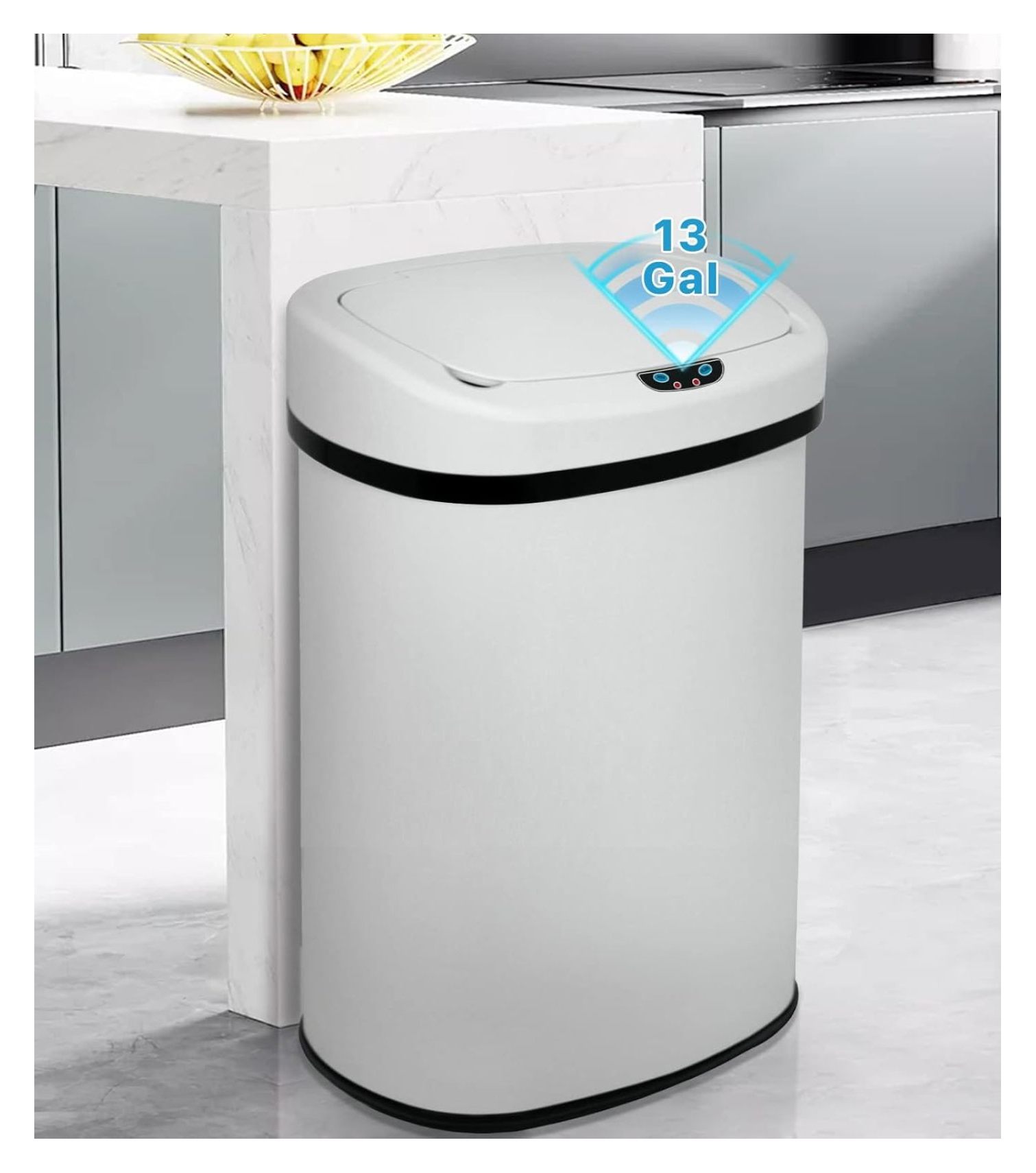 Automatic Touchless Sensor Smart Trash Can 13 Gallon Stainless Steel ...
