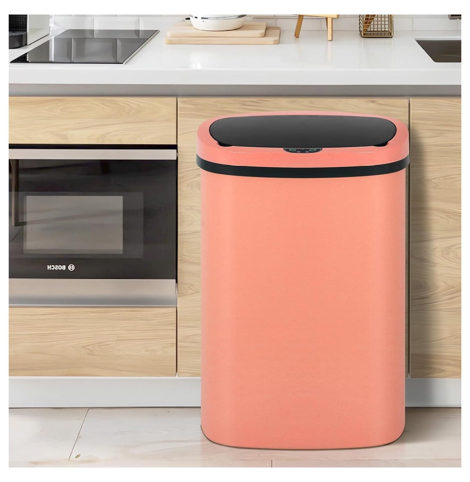 Automatic Trash Can 13 Gallon Garbage Can with Lid Stainless Steel ...