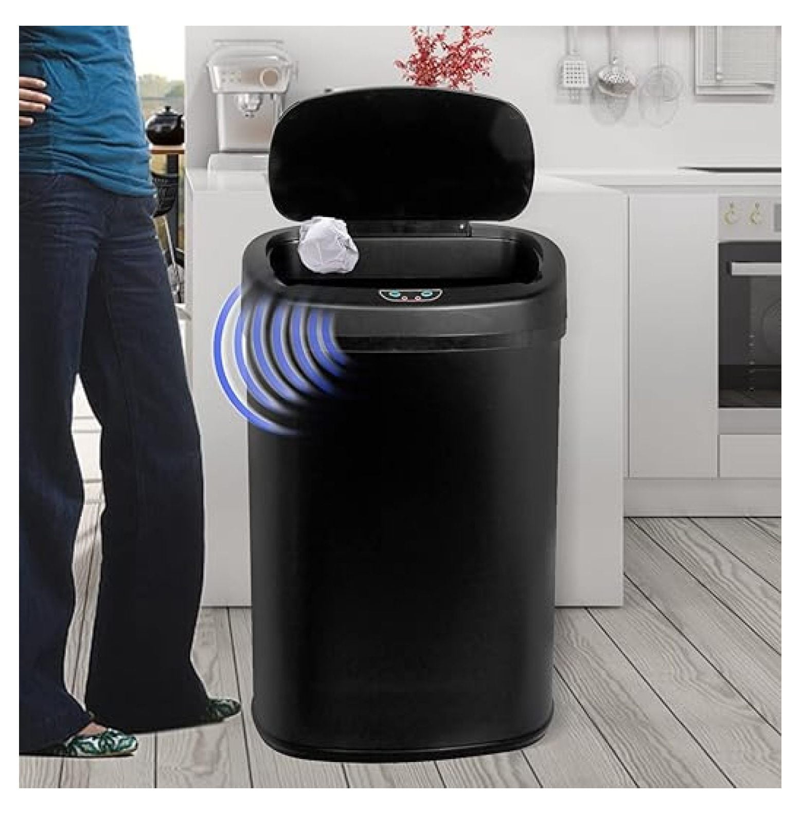 Automatic Trash Can13 Gallon Kitchen Trash CanTouchfree Garbage Cans ...