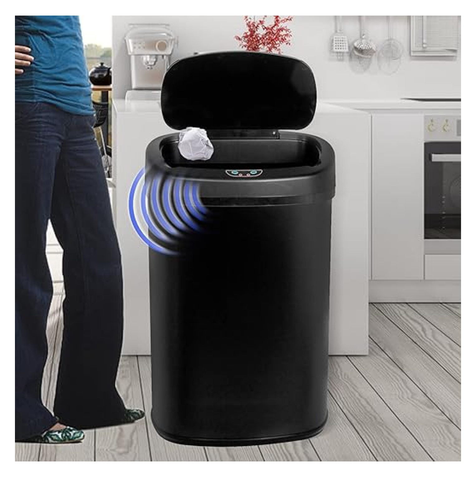 Automatic Trash Can13 Gallon Kitchen Trash CanTouchfree Garbage Cans ...