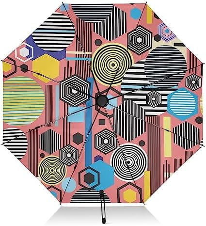 Automatic Umbrellas Japanese Retro Colored Geometry Lightweight Travel ...
