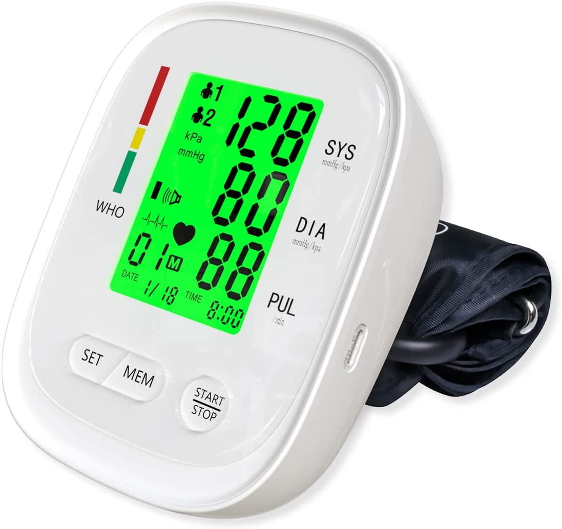 Digital BP Monitor, Adjustable Cuff 8.7-16.5inch, Large Screen, Three ...