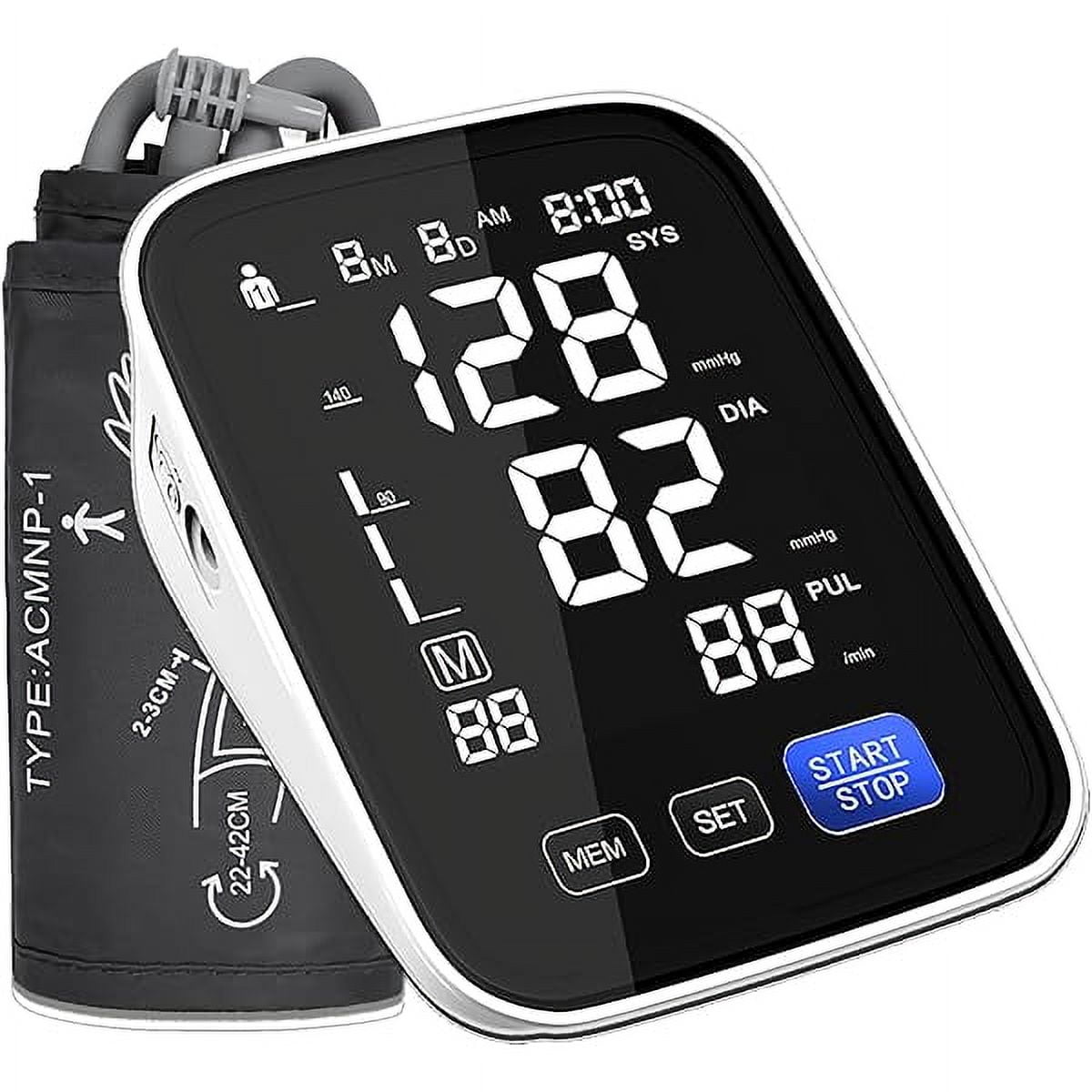 Automatic Upper Arm Blood Pressure Monitor, Dual User 2x90 Memories ...